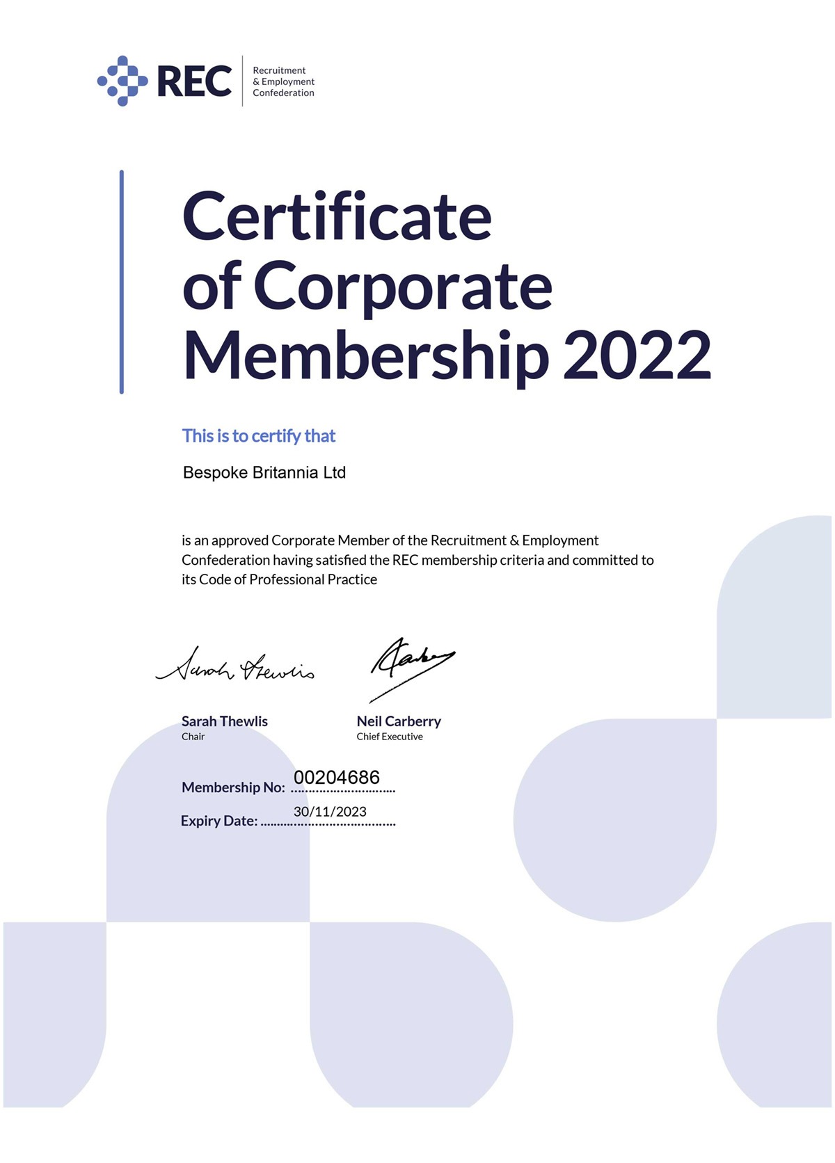 Recruitment and Employment Confederation - Bespoke Britannia Security